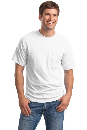 Hanes Beefy-T Men`s Pocket T-Shirt White