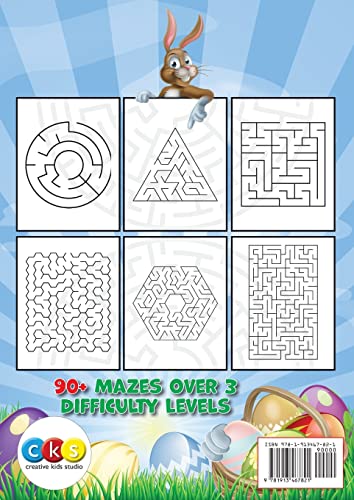 Easter Mazes For Kids Ages 4-8: 90+ Mazes over 3 Difficulty Levels. Best Kids Easter Basket Stuffers. Fun Maze Book For Kids 4-6, 6-8 (Easter Basket Stuffers For Kids)