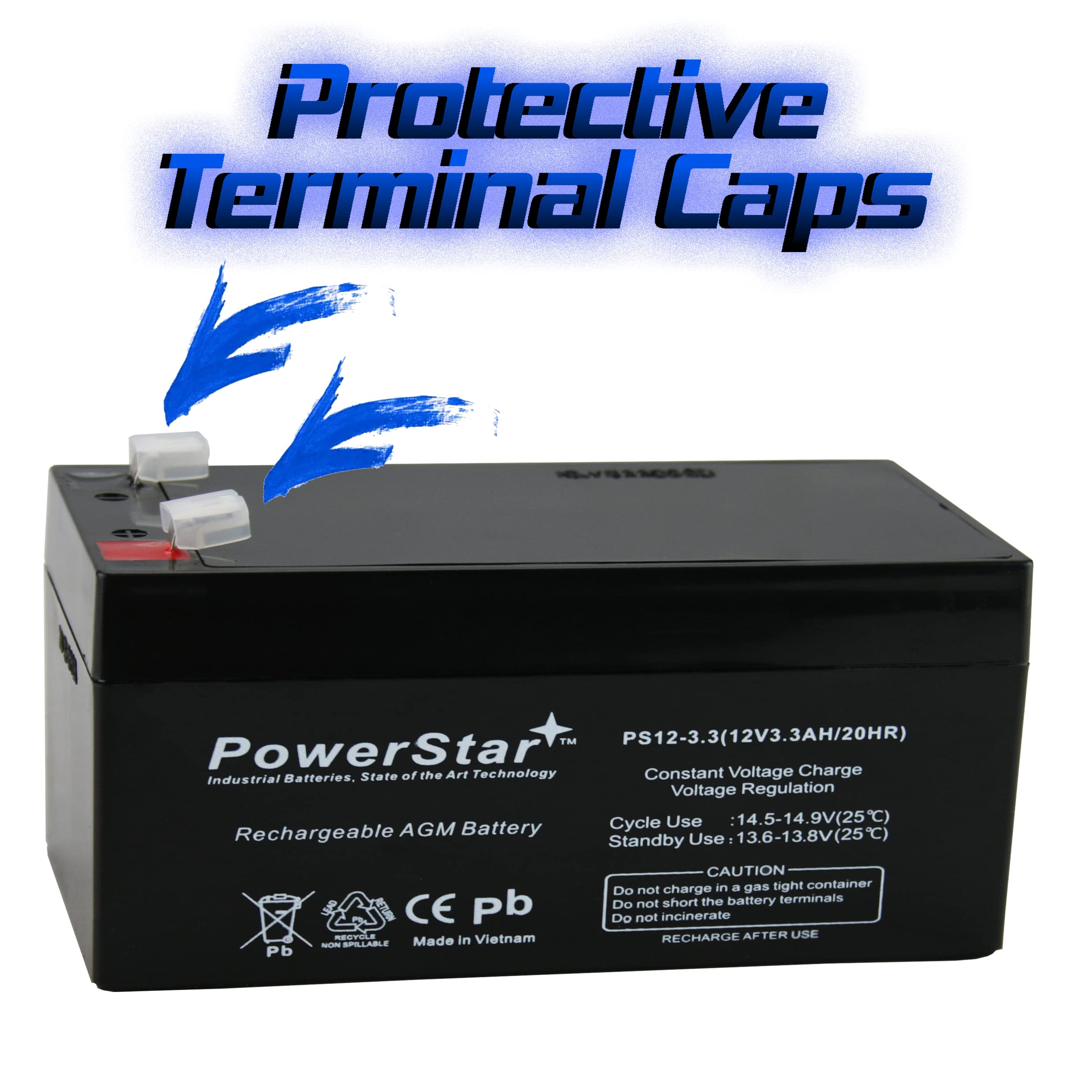 PowerStar Battery Replaces BP3-12 BP3.6-12 CF12V2.6 CFM12V3 CP1232 12V 3AH SLA