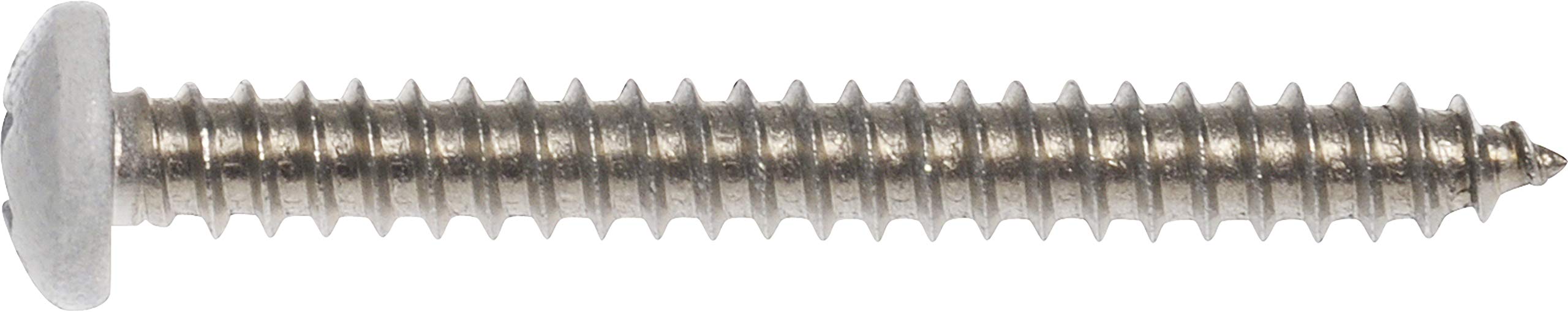 Hillman 44444 8 x 1-1/2-Inch White Pan Head Phillips Sheet Metal Screw, Stainless Steel, 15-Pack , Zinc
