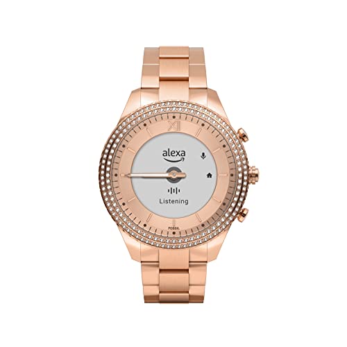 Fossil Stella Gen 6 Hybrid 40mm Stainless Steel Smart Watch, Color: Rose Gold (Model: FTW7063)