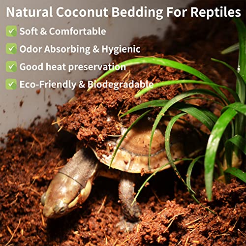 Hamiledyi Compressed Coconut Fiber Substrate,2 Pcs Tortoise Bedding Bricks Natural Hermit Crab Soil Soft Reptiles Terrarium Supplies for Snake Bearded Dragon Gecko Tarantulas Ball Python