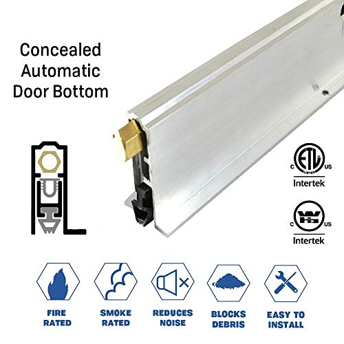 Fire Rated/Light Duty/Mortised/Automatic Door Bottom Seal for Concealed Vertical Rods (7323MA), SMS # 6 x 1/2'' Supplied, (48'' L x 9/16'' W x 1-1/2'' H)