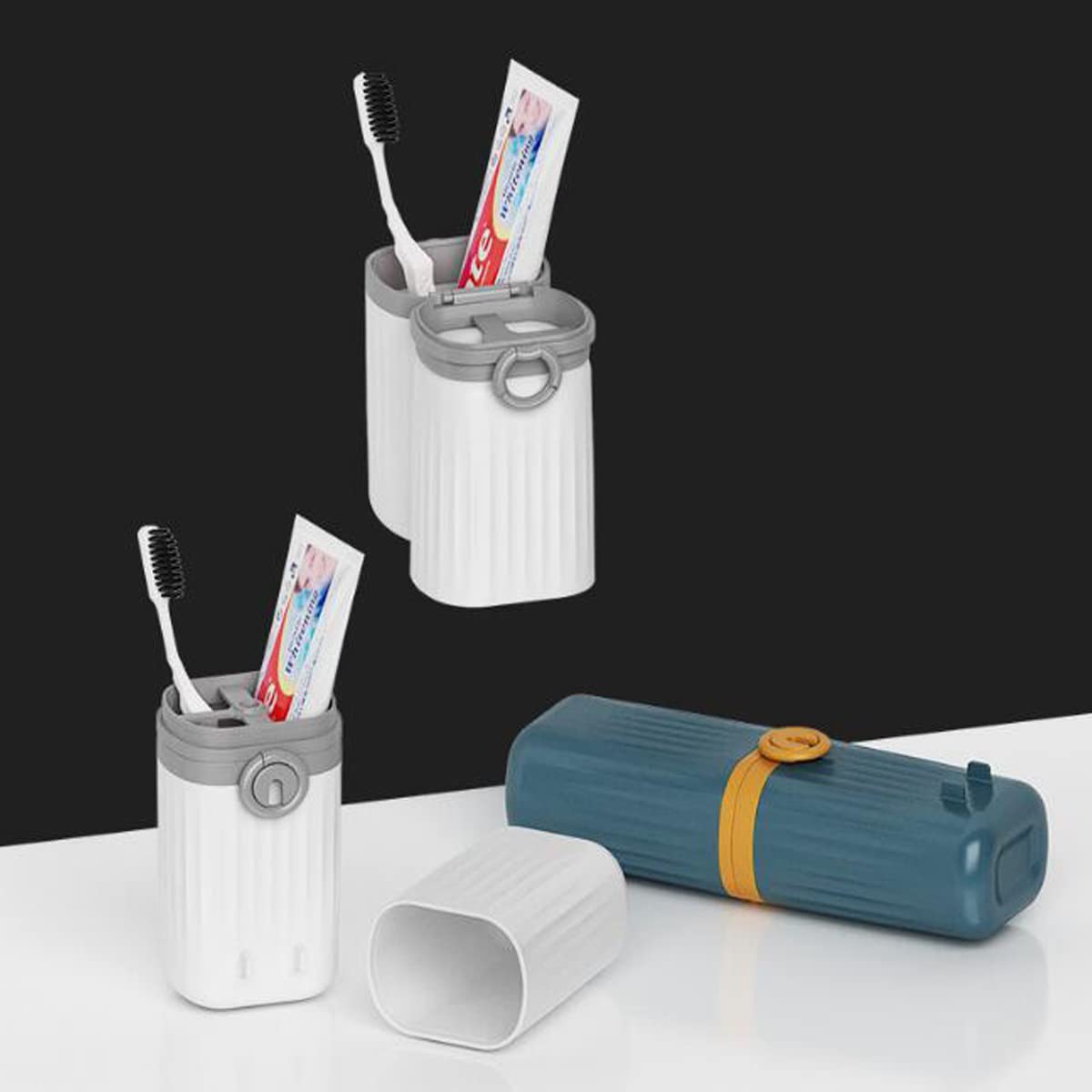 Hoshen Portable Travel Toothbrush Cup, Multifunctional Toothbrush Holder, Wash Cup, Portable Toothpaste And Toothbrush Storage Box,White(Original Box)