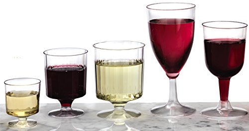 Party Essentials WINEBOX-6 Hard Plastic 1-Piece Wine Glass, 8-Ounce Capacity, Clear (Case of 48)