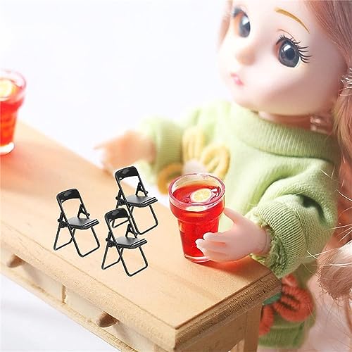 FOLENZU Miniature Folding Chair, Mini Folding Chair Toy, White Folding Chair, Alabama Brawl Folding Chair(white3pcs)