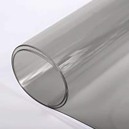 Grey Tinted Clear Dark Vinyl Fabric - 10-Gauge PVC - Sold by The Yard - 54-Inches Wide