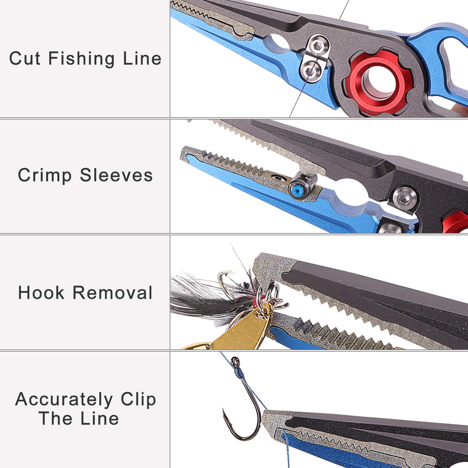 BESKA Fishing Pliers, Saltwater and River Fishing Tools, German Fish Hook Remover, 7 inches, Classic Style, Multi-Function, Rust-Proof, Ultra-Lightweight, Blue