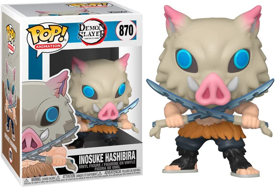 POP Demon Slayer - Inosuke Hashibira Funko Vinyl Figure (Bundled with Compatible Box Protector Case), Multicolor, 3.75 inches