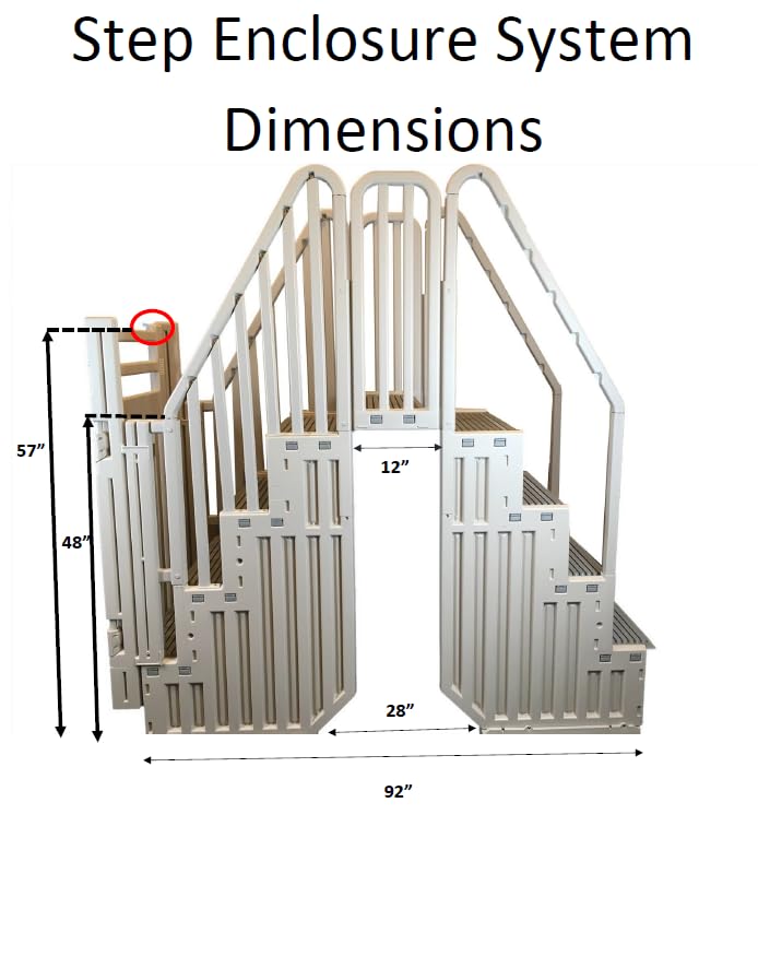 Confer Entry System for Above Ground Pools | Various Step Colors (Warm Gray with Blue), Plastic