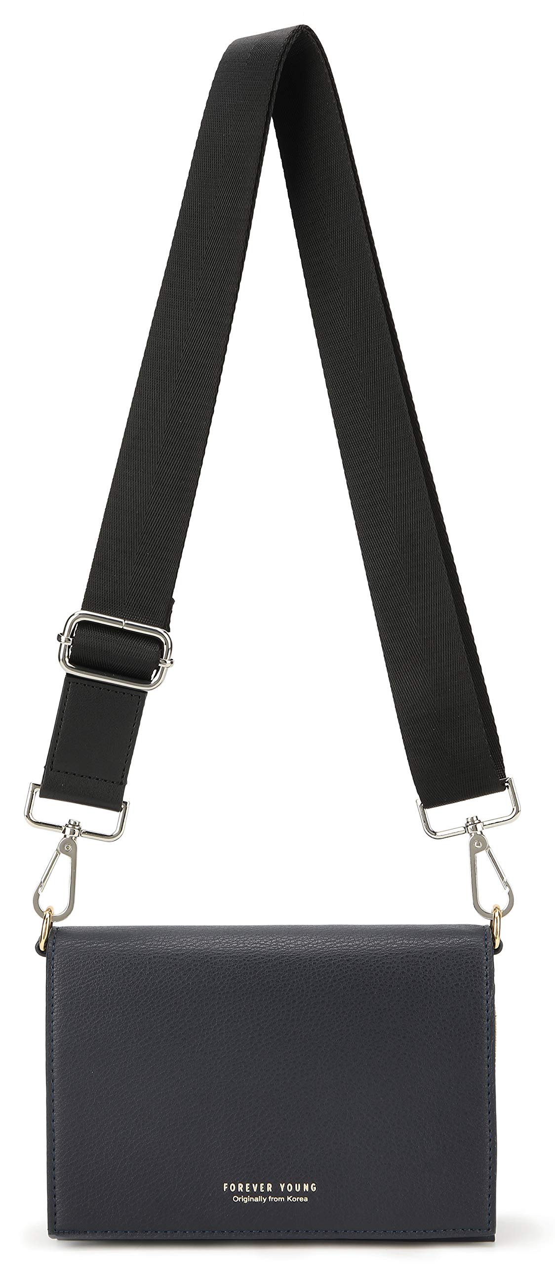 lola mae Wide Shoulder Strap Replacement Adjustable, Removable Guitar Style Multicolor Canvas Crossbody Strap for Handbags (Black-Silver hardware AS148)