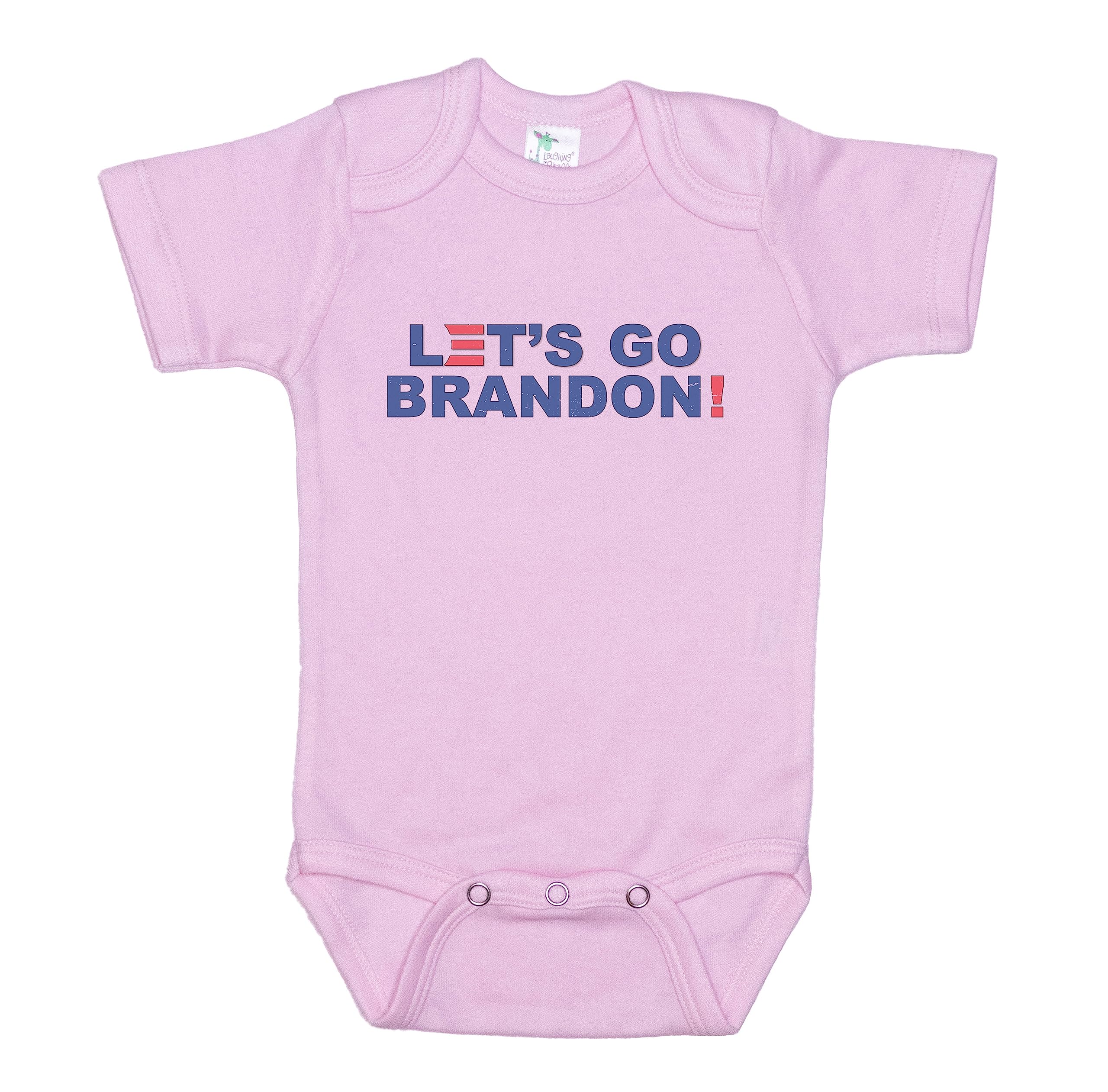 Ebenezer Fire Let's Go Brandon Onesie/Republican Bodysuit/Conservative Baby Outfit/Sublimated Design (PINK SHORT SLEEVE, 0-3M)