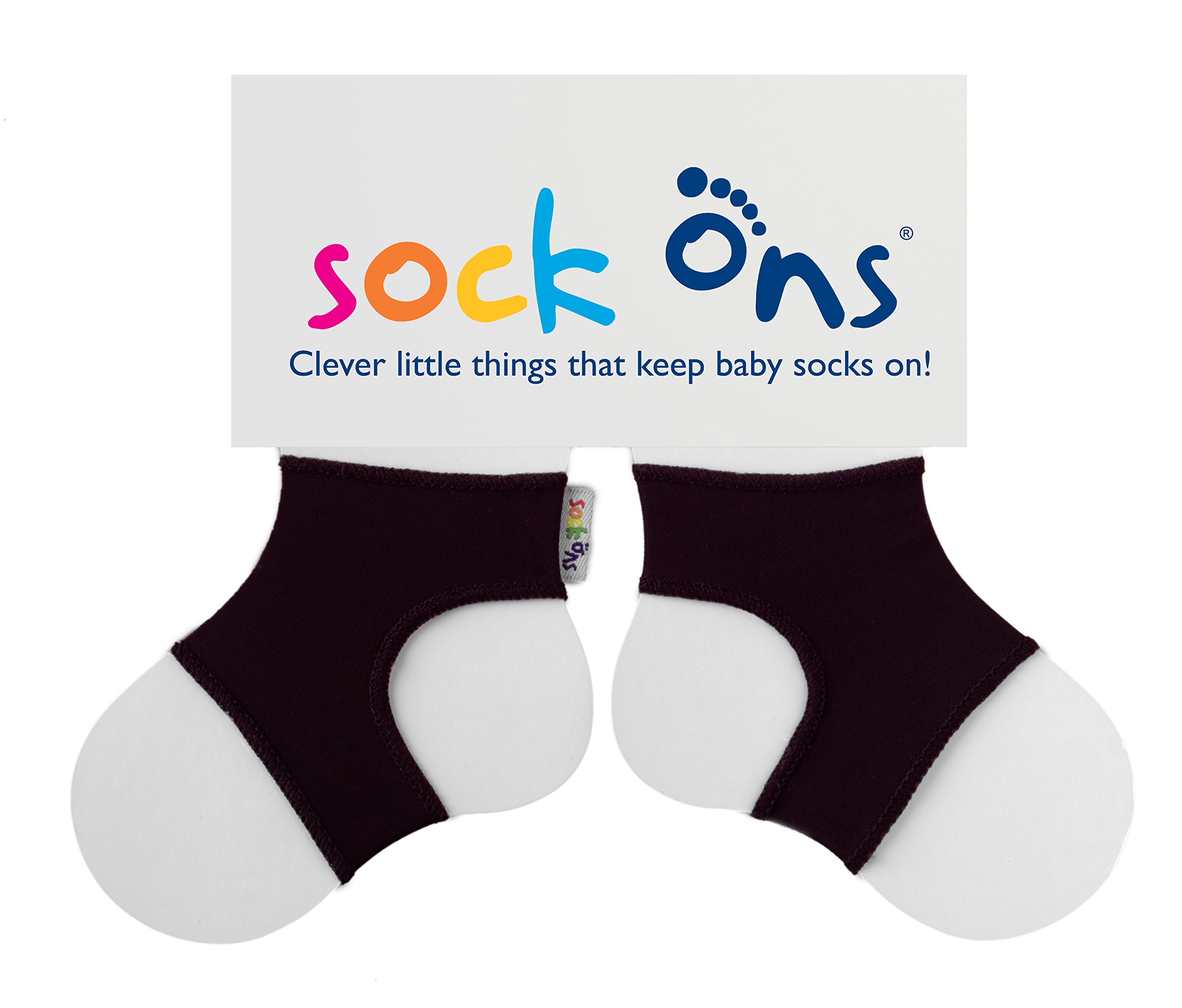 Sock Ons Clever Little Things That Keep Baby Socks On, Black, 6-12 Months