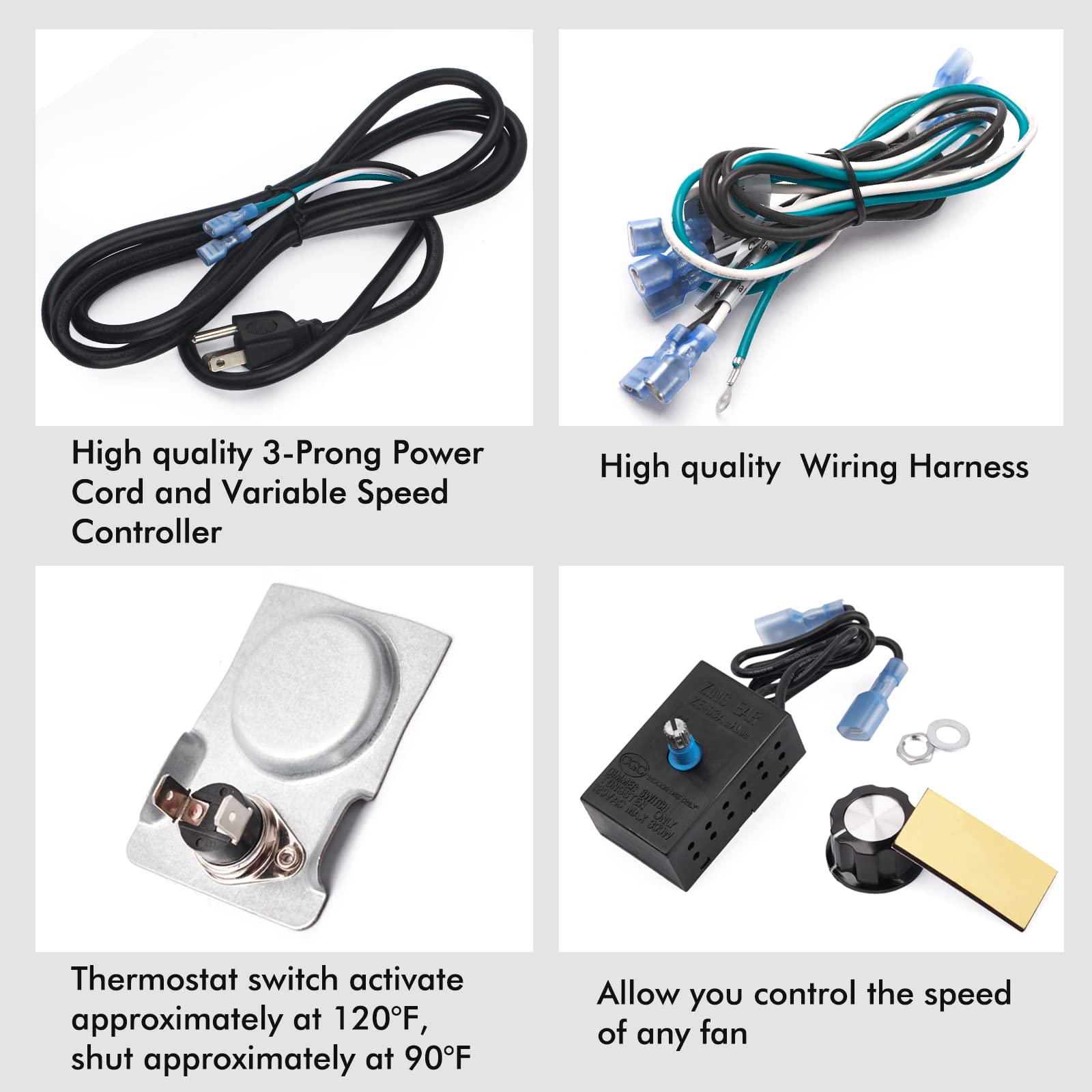 Hiorucet BLOT BLOTMC Replacement Fireplace Blower Fan KIT for Monessen, Hearth Systems, Martin, Majestic, Hunter. Ball Bearing, Quiet, High Air Flow.