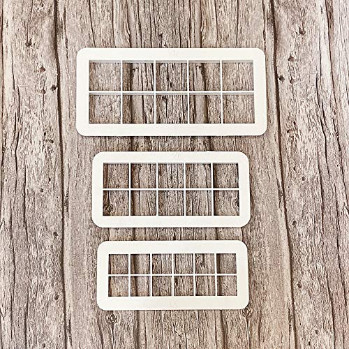 Clever Monster Square Cookie Cutter Set, Geometric Multicutter Square Cake Fondant Cutter, 3 Size Square Biscuit Cutters Cake Decorating
