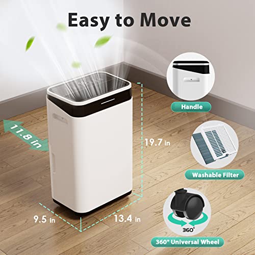 FREE VILLAGE Dehumidifier, 45 Pint (50 Pint Under 90°F/90% RH) Dehumidifiers for Home Up to 3500 Sq. Ft, Digital Control Panel, Auto Drainage, 24 Hr Timer, Dehumidifier for Basement, Bathroom, Bedroom