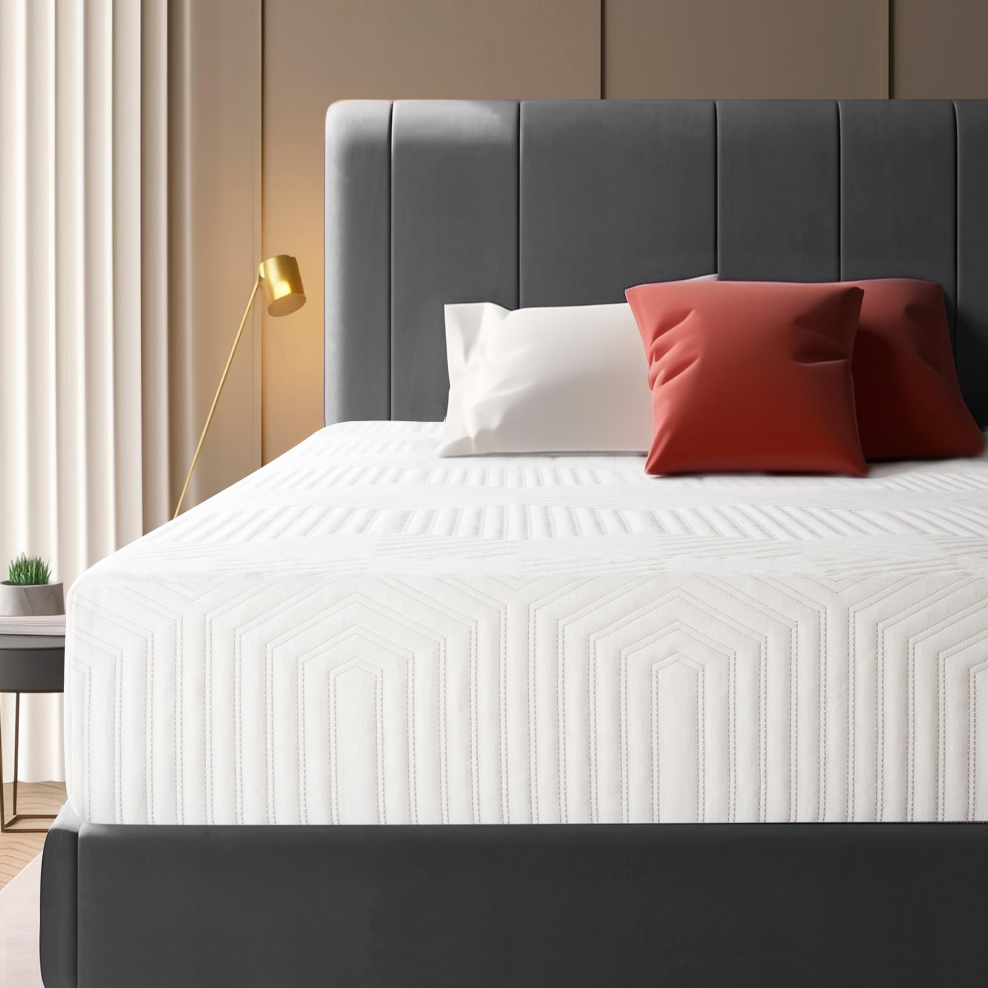 BreezeRest King Mattress 12 Inch Hybrid Mattress Bed in a Box,Medium Soft Cooling Gel Memory Foam Mattress with Individually Innerspring Pocket Coils for Motion Isolation Pressure Relief