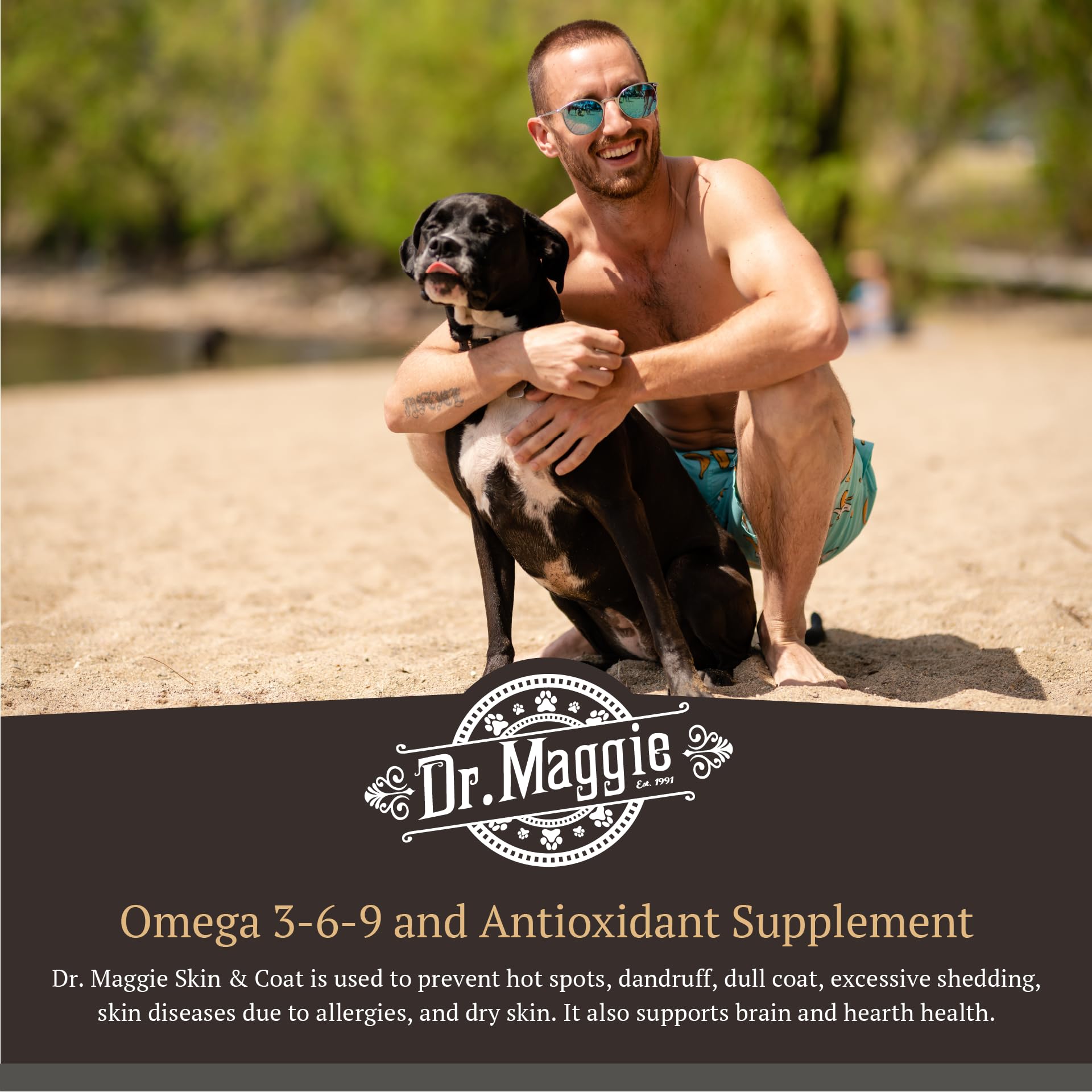 Dr. Maggie Skin and Coat | Omega 3 Supplement with Fish Oil, Flax, and Olive Oil | 480 ml