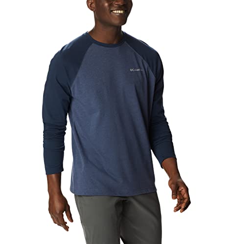 Columbia Men's Thistletown Hills Raglan Tee, Dark Mountain/Collegiate Navy Heather, Large