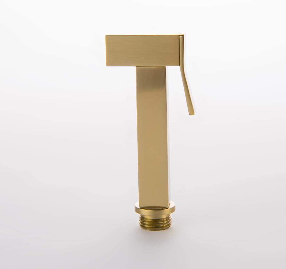 Brushed Gold Toilet Hand Shower Kit, Wall Mount Portable Bidet Toilet Faucets Kit Wall Mounted Brass Handheld Bidet Sprayer for Women