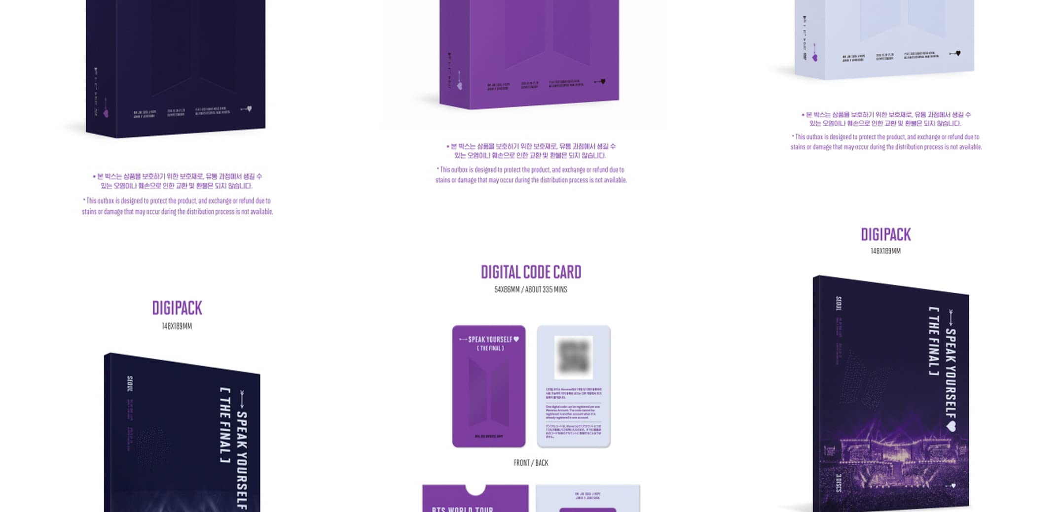 BTS BTS WORLD TOUR LOVE YOURSELF : SPEAK YOURSELF THE FINAL Contents+Photobook+POB+Tracking (SET(Blu-ray+DIGITAL CODE+DVD))
