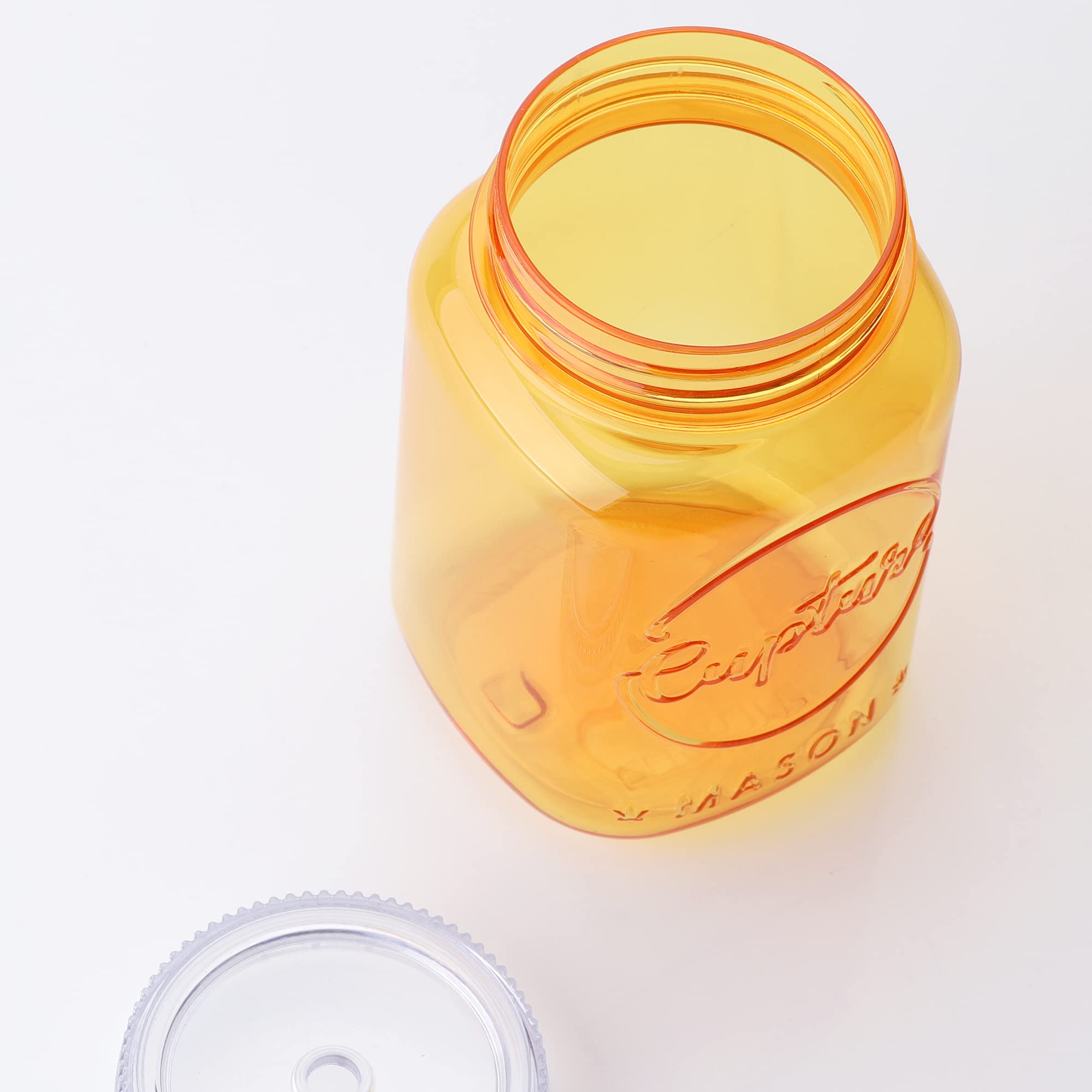 Cupture Acrylic Mason Jar Tumbler Mugs with Lids & Straws - 20 oz, 6 Pack (Cool Lagoon)