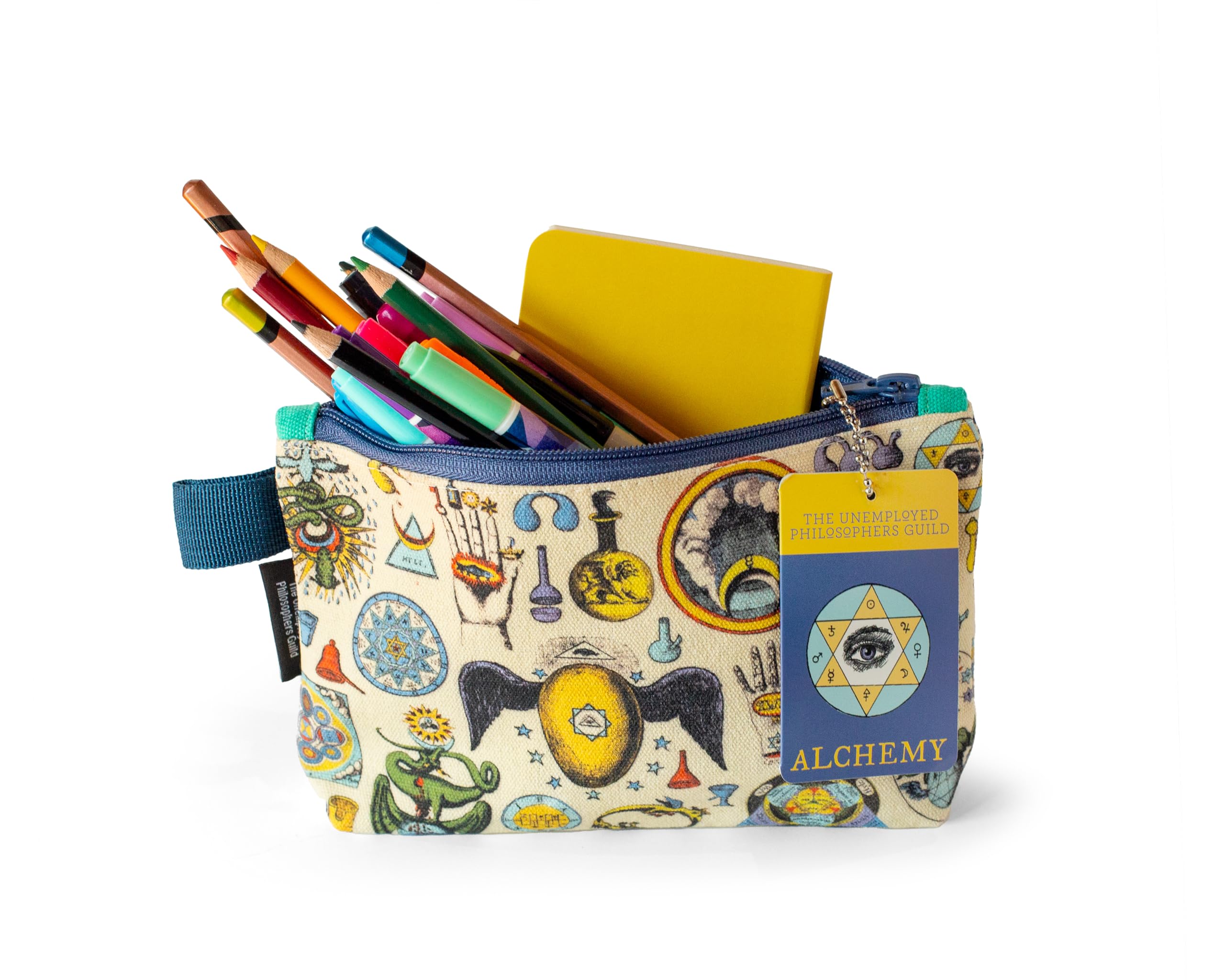 The Unemployed Philosophers Alchemy Bag - 9" Canvas Zipper Alchemist Themed Pouch for Pencils, Tools, Cosmetics, Toiletries and More