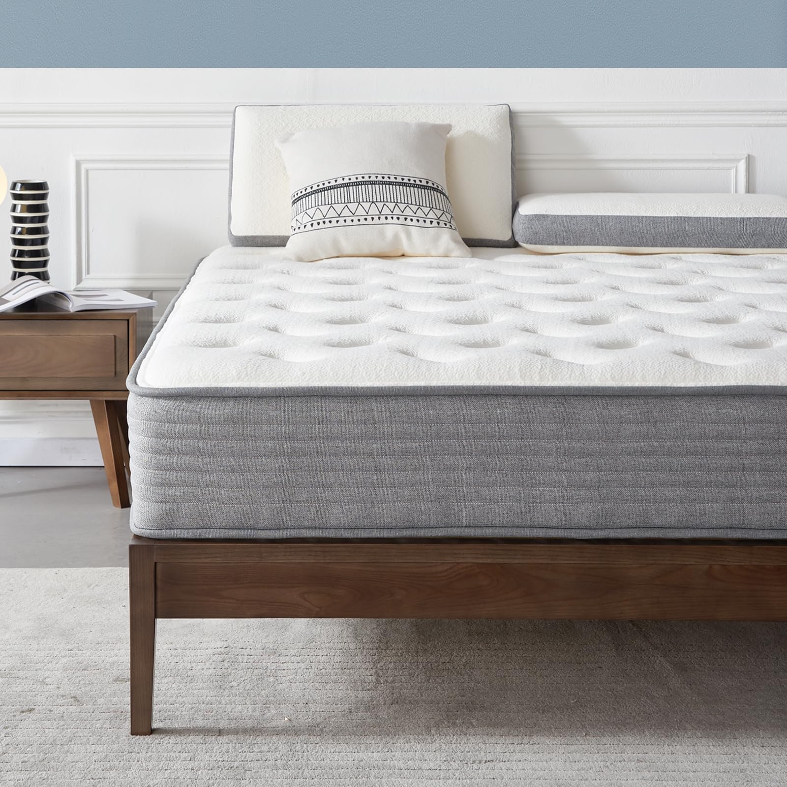 DIGLANT Twin XL Hybrid Mattress, 10 Inch Hybrid Tight Top Mattress, Memory Foam Pocket Spring Mattress Sleep Supportive & Pressure Relief, Medium Firm Feel Mattress in a Box, CertiPUR-US Certified