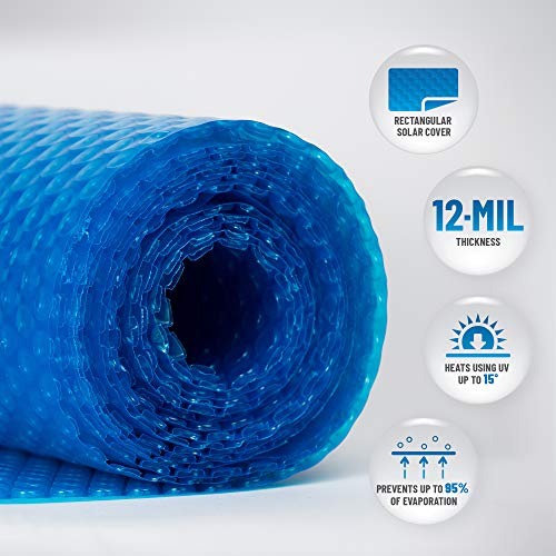 Blue Wave NS405 12-mil Solar Blanket for Rectangular In-Ground Pools, 12-ft x 24-ft, Blue