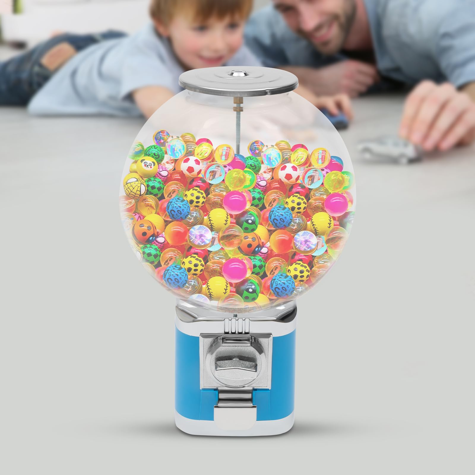 awolsrgiop Candy Dispenser Vending Machine, Candy Machine Gumball Machine Maker Big Bubble Candy Dispenser Machine Toy Vending Machine For Kids 1.26β Ball Bulk Vending Machines w/Key (Sky Blue)