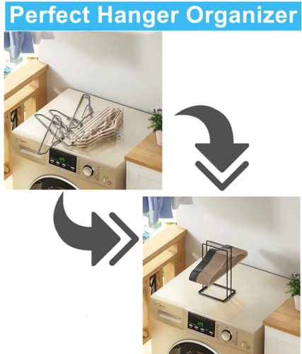 Hanger Stacker 2 Pack, Clothes Hanger Holder Organizer for Closet Laundry Room,Coat Hanger Organizer Stacker for Wire Hangers,Hanger Rack Stand Hanger Caddy for Adult Kids Velvet Pants Hangers Storage