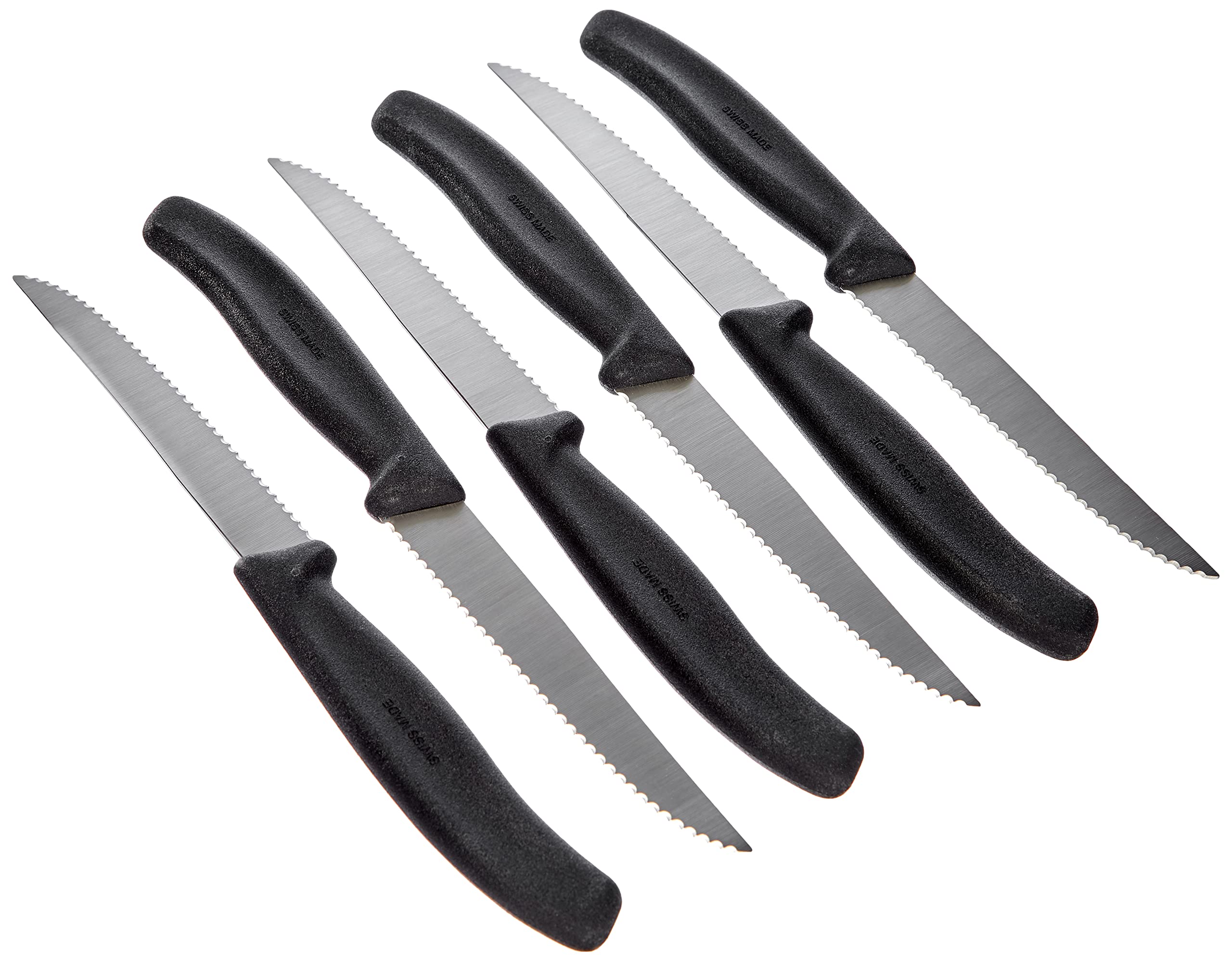 Victorinox Swiss Classic, Table Set, Set of 24, Extra Sharp Blade, Wavy Edge, 11 cm, Stainless Steel, Black