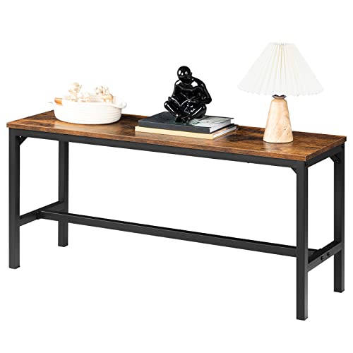 HOOBRO Dining Benches, Pair of 2 Kitchen Benches, Industrial Table Benches, Wooden Indoor Benches, Durable and Stable, for Dining Room, Kitchen, Living Room, Bedroom, Rustic Brown BF02CD01
