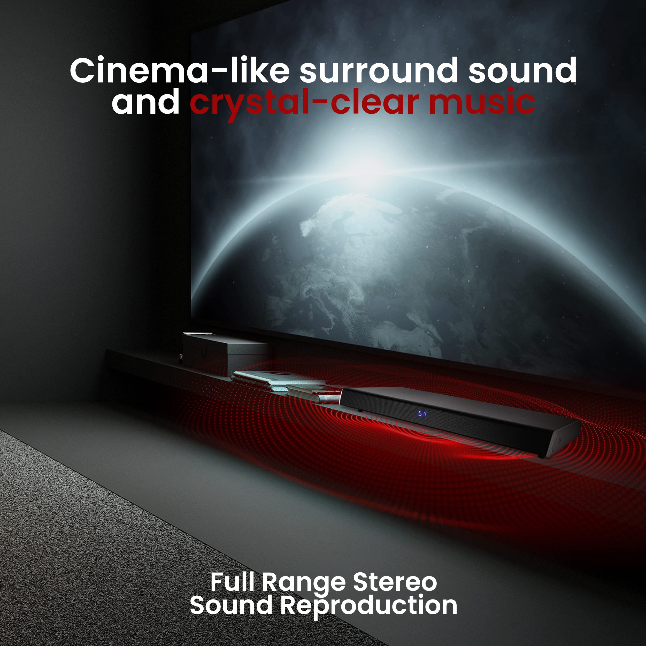 Pyle PSBV630HDBT Home Theater Speakers, TV Sound Bar Sound Base Bluetooth Wireless Speaker