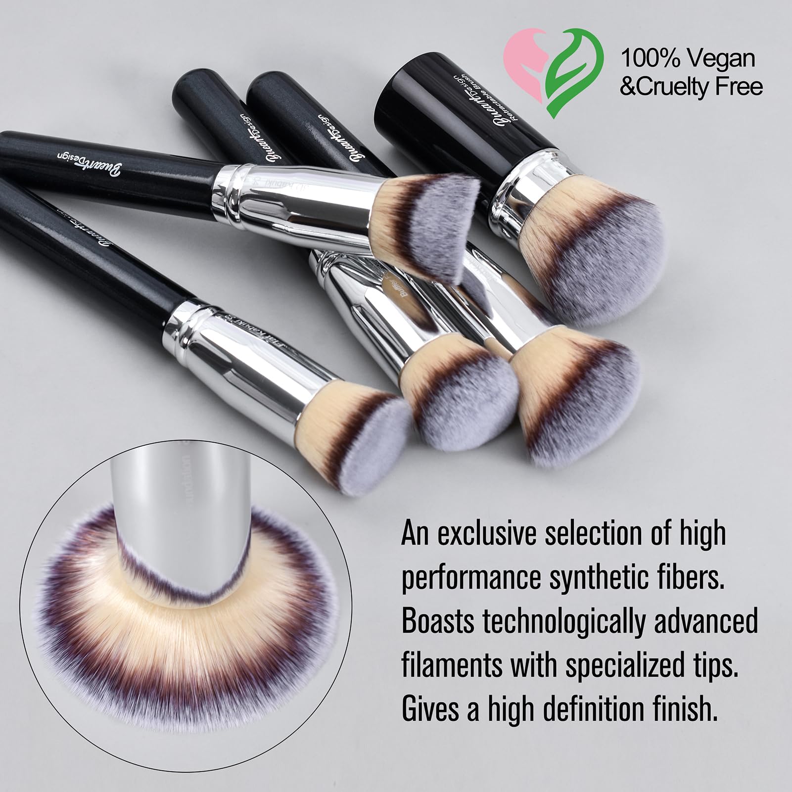 Bueart Design 18Pcs Essential Professional Makeup Brushes set ULTRA SOFT labeled Brush for Powder Foundation Face Blending Blush Concealers Eyeshadow (18Pcs Pearl Pink)