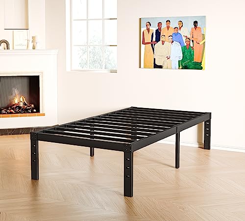 COMASACH Twin Size Bed Frame 12" High Heavy Duty Platform Bed Frame,Sturdy Steel Frame,Support up to 3500lbs,No Box Spring Needed,Noise-Free,Easy Assembly