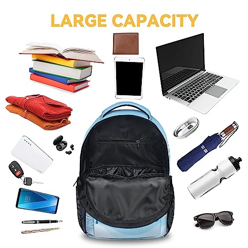 CUNEXTTIME Penguin Backpack for Girls Boys, 16 Inch Blue Backpacks for School, Cute Lightweight Durable Bookbag for Kids