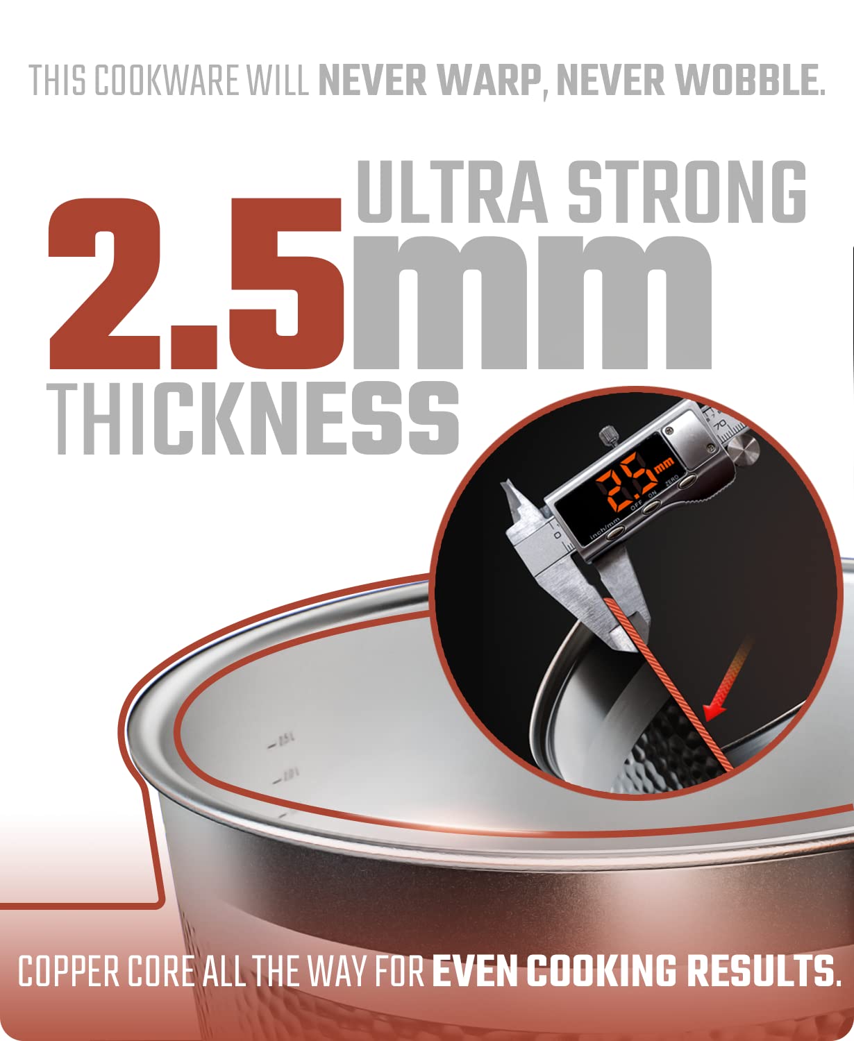 Dalstrong Sauce Pot - 3 Quart - The Avalon Series - 5-Ply Copper Core Cookware - Cooking Pot - Hammered Finish Stock Pot - Premium Silver Pots and Pans - Dutch Oven Pot with Lid & Pot Protector