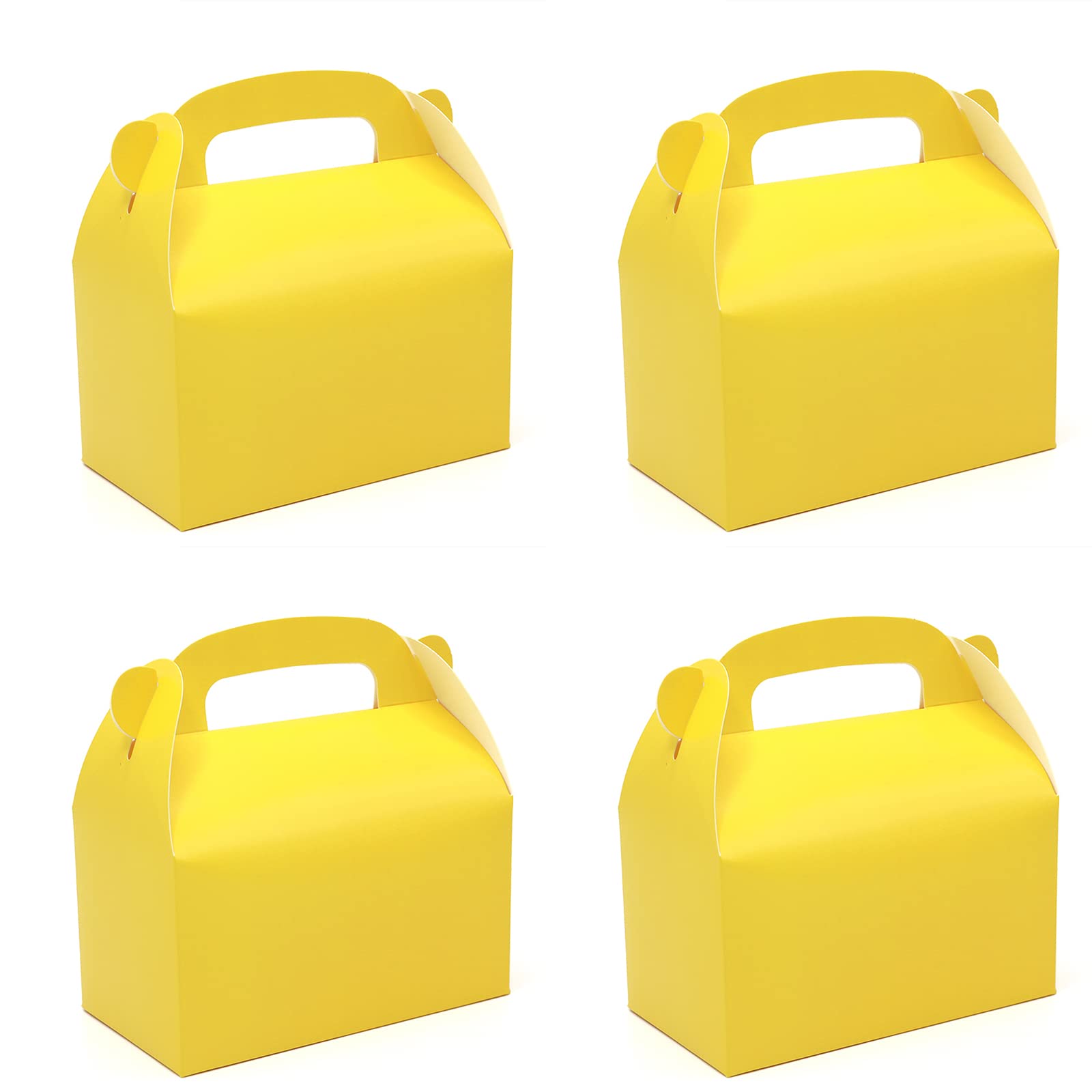 Oletx 30-Pack Yellow Party Favor Treat Boxes, Goodie Boxes, Candy Box, Gable Paper Gift Boxes with Handles Perfect for Construction Party and Chic Yellow Submarine Party Decoration Supplies