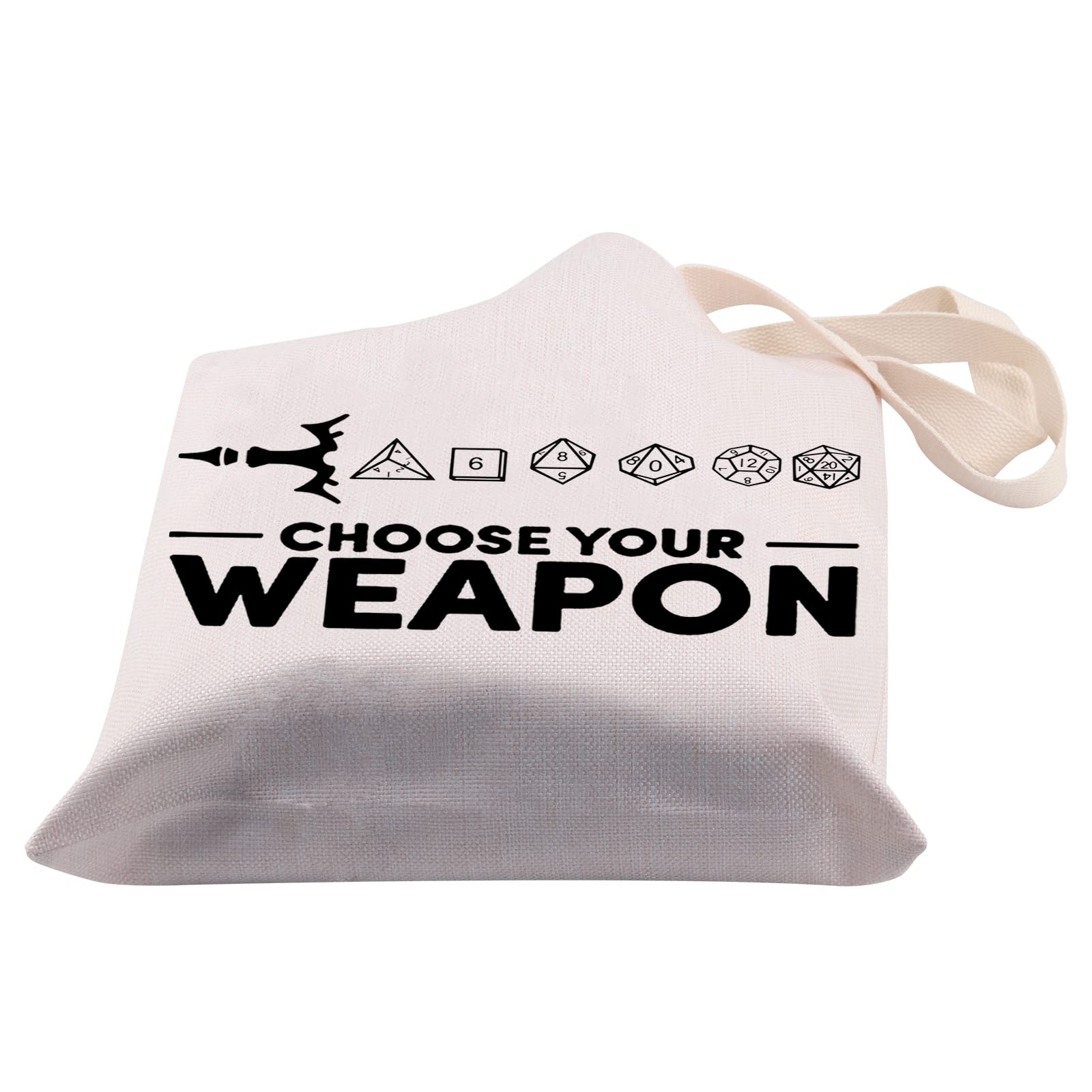 BDPWSS Choose Your Weapon DND Tote Bag Dungeons Tabletop Role Playing Gamer Gift Dragons D20 RPG Gaming Gift (Choose your dice TG)