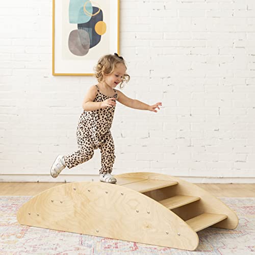 ECR4Kids Rocking Boat and Steps, Play Center, Natural