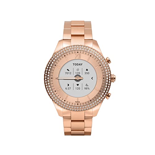 Fossil Stella Gen 6 Hybrid 40mm Stainless Steel Smart Watch, Color: Rose Gold (Model: FTW7063)