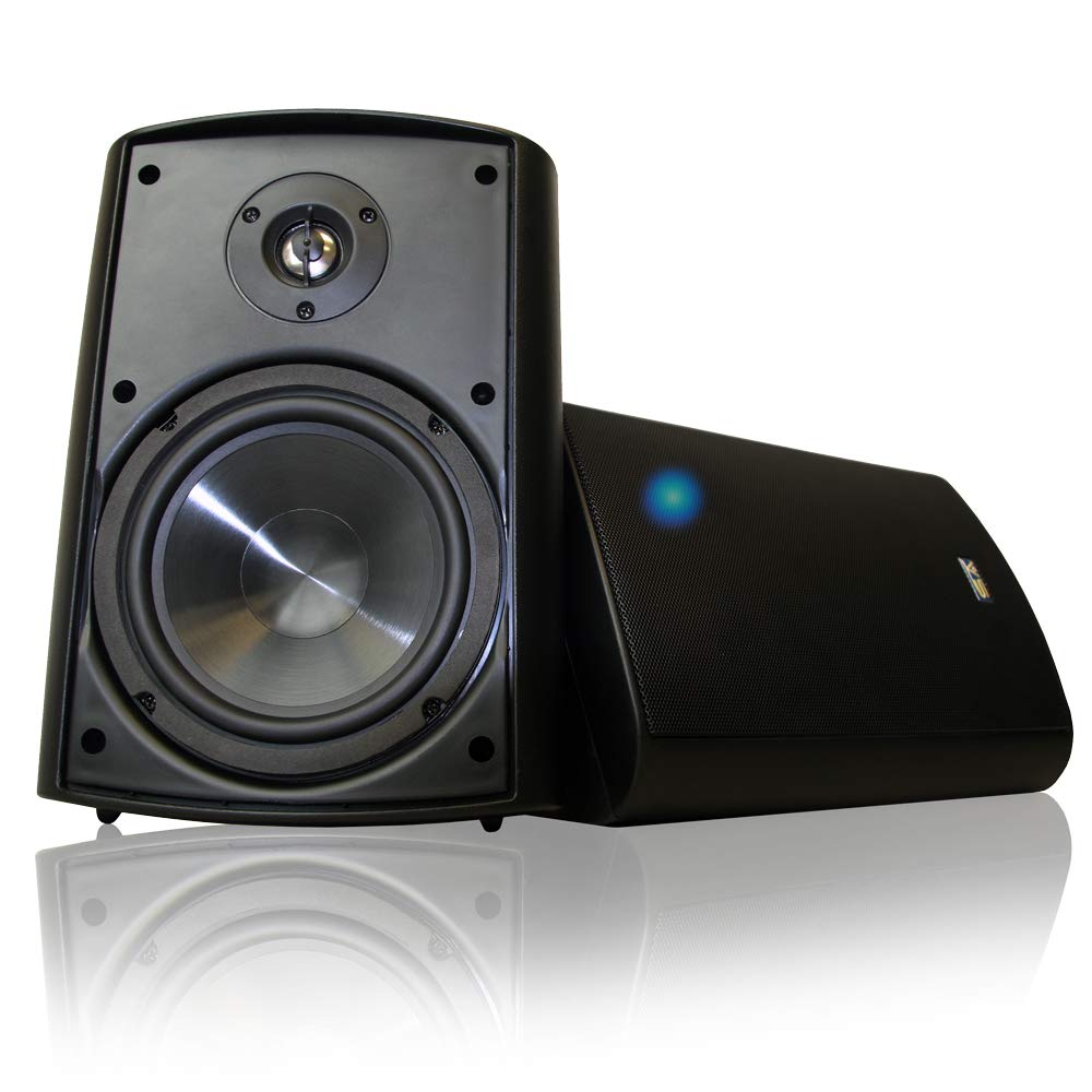 Sound Appeal Wireless Outdoor Speakers, 6.5" Bluetooth Weatherproof Speakers for Deck Patio Backyard, Pair (Black)