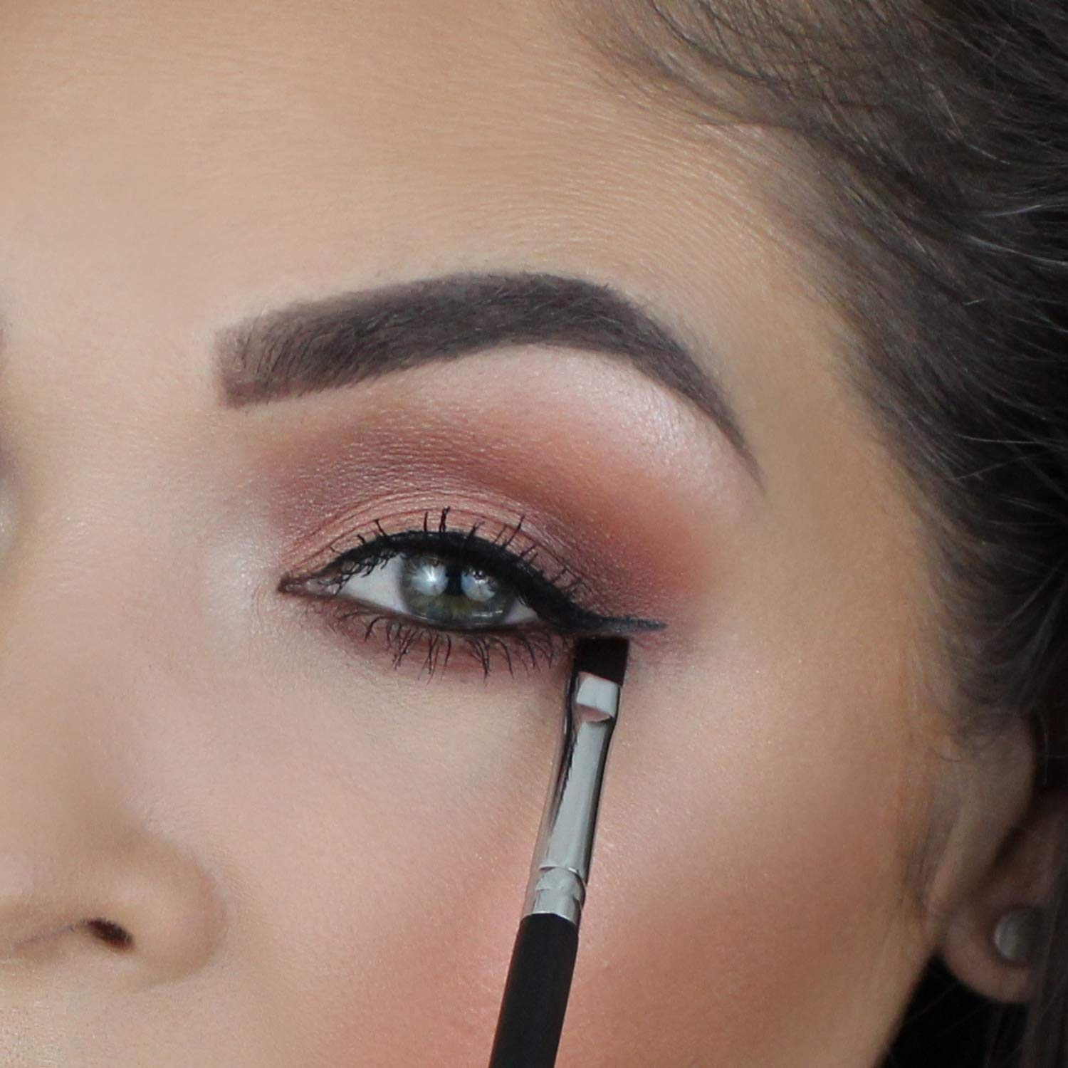 Thin Eyeliner Brush Winged Liner Brush - Beauty Junkees Precision Eyeliner Brush, Tightline Angled Eye Liner Brush for Eyes Makeup Applicator, Liquid, Cream, Powder, Cake, Eyebrow Cosmetics, Synthetic