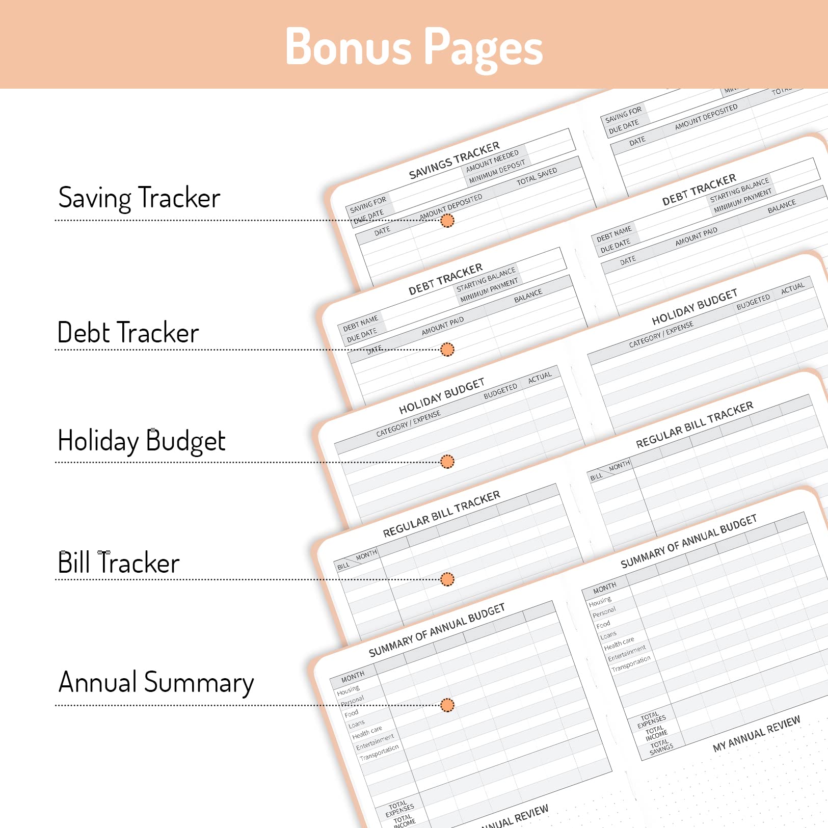 Budget Planner with Untitled Tabs, Forvencer Monthly Budget Book, Undated Expense Tracker Notebook, Premium Finance Organizer, Cute Budgeting Journal to Manage Your Money, Start Anytime, A5, Rose Gold