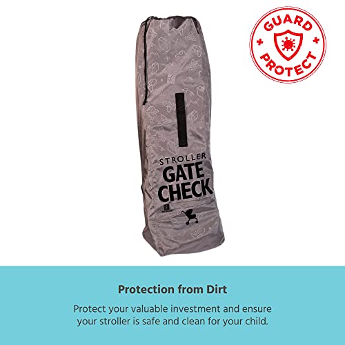 J.L. Childress DELUXE Gate Check Bag for Umbrella Strollers - Premium Heavy-Duty Durable Air Travel Bag, Adjustable Shoulder Strap - Fits Compact, Umbrella-Style Strollers, Grey