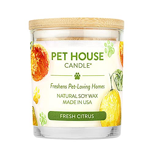 One Fur All - 100% Natural Plant-Based Wax Candle, 30+ Fragrances - Pet Odor Eliminator, Appx 60 Hours Burn Time, Scented Jar Candles β Pet House Candle, (Pack of 1, Fresh Citrus)