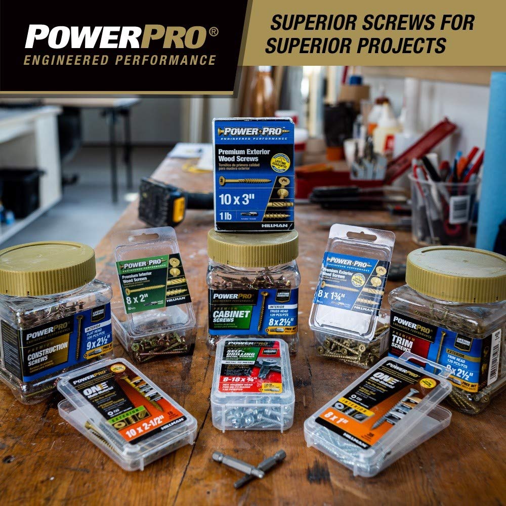 Power Pro 47877 Lag Screws, 5/16" x 4", Star Drive Construction Lag Screws, Rust Resistant, Ceramic Coated Bronze, 5lb Tub, 100 pcs
