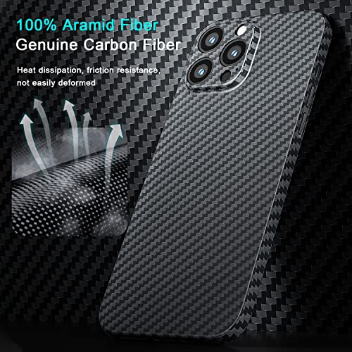memumi ๐ฎ๐ฌ๐ฎ๐ฎ ๐๐๐ Real Carbon Fiber Case for iPhone 13 Pro Max, Sturdy Durable Carbon 0.5 mm Thin Cover for iPhone 13 Pro Max Aramid Fiber Skin Case with Military-Grade Drop Protection Black