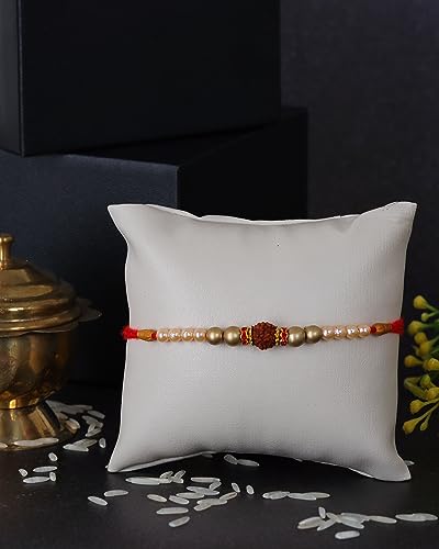Chandan Simple Rakhi for Brother Small Bro Rakshabandhan Thread/Raksha Bandhan Rakhi (Design 4, Standard)